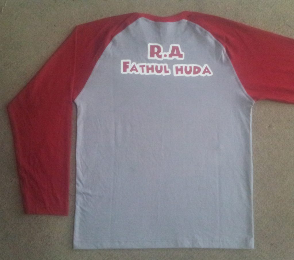 Kaos Raglan Light Grey - Maroon Lengan Panjang - Kip's Production